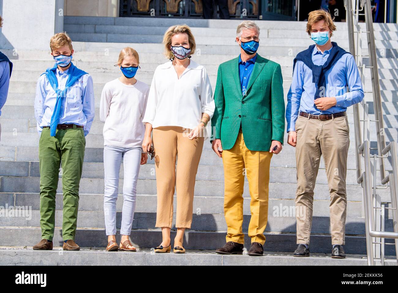 King Philippe, Filip of Belgium and Queen Mathilde with their children ...