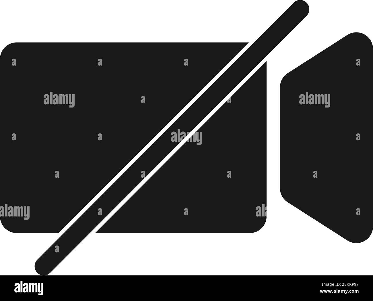 Video camera off symbol for video conferencing concept in silhouette ...