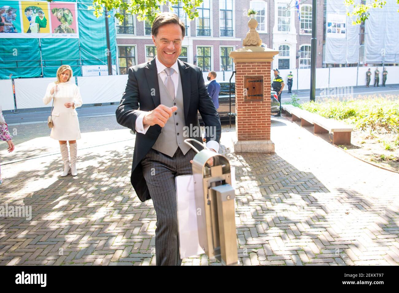 Mark Rutte during Prinsjesdag 2020 celebrations, going to the throne ...