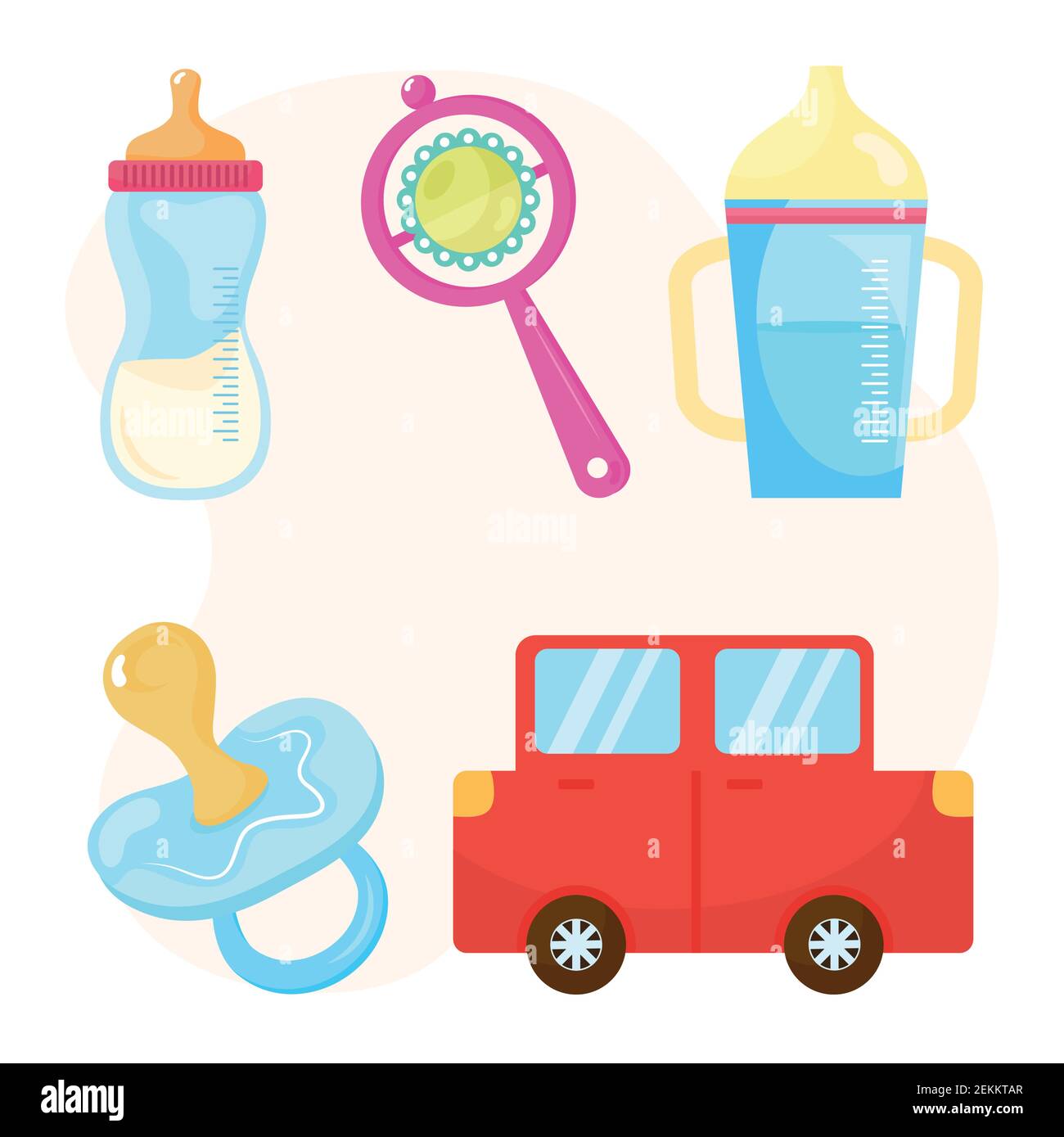 bundle of five baby shower celebration icons Stock Vector Image & Art ...