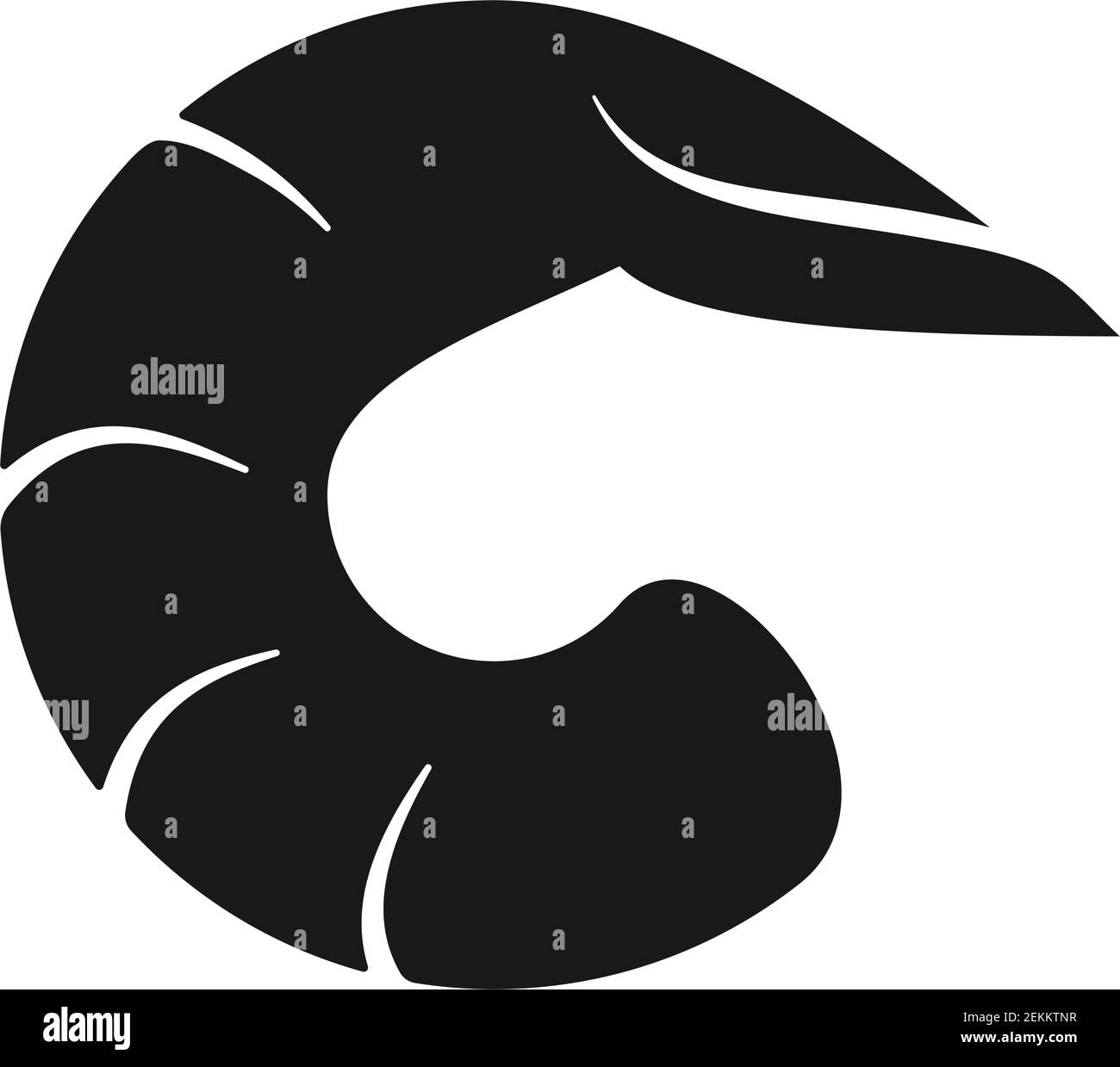 Fresh shrimp or prawn as shellfish concept in vector icon Stock Vector ...