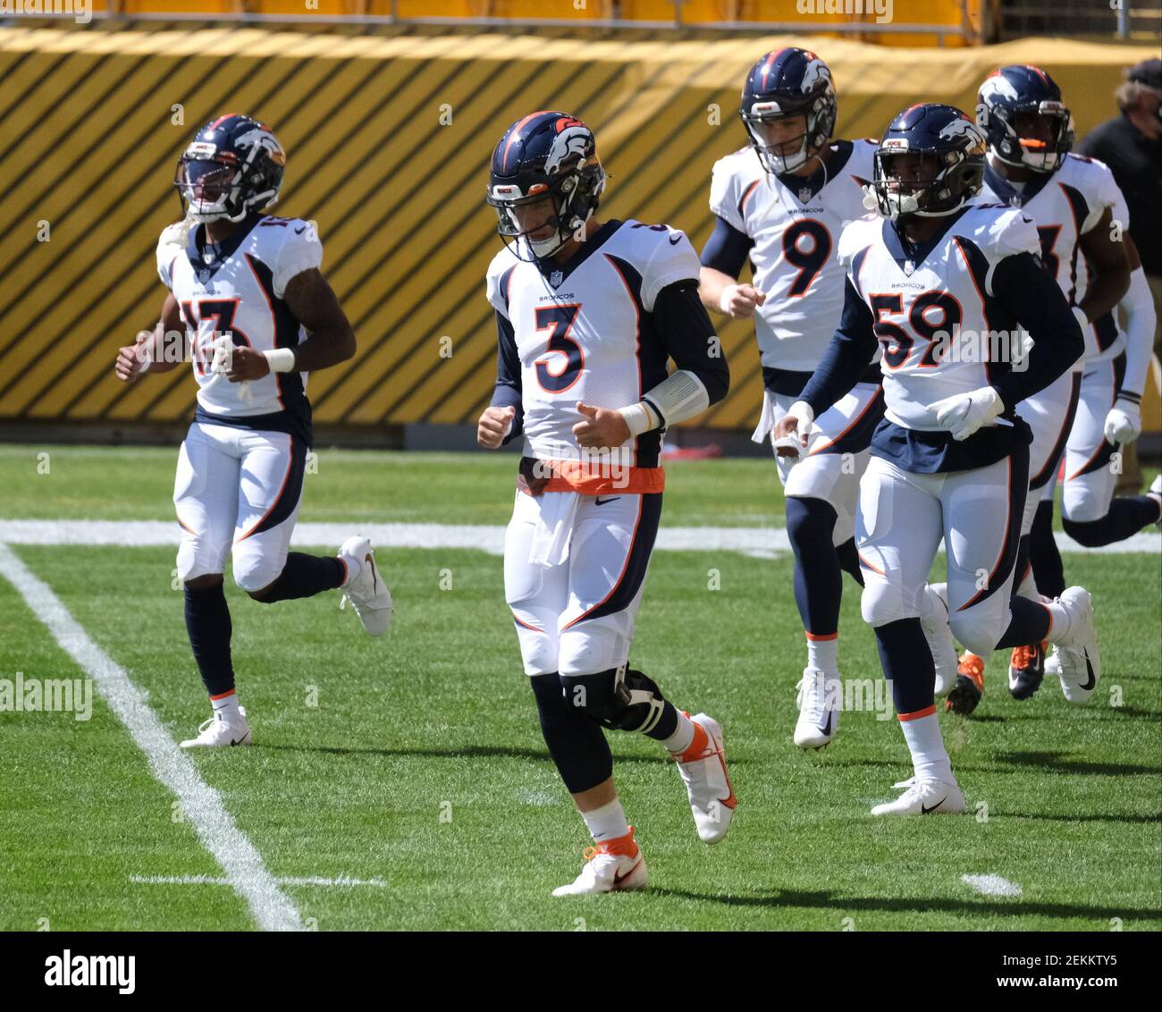 September 20th, 2020: Drew Lock #3 during the Pittsburgh Steelers vs ...