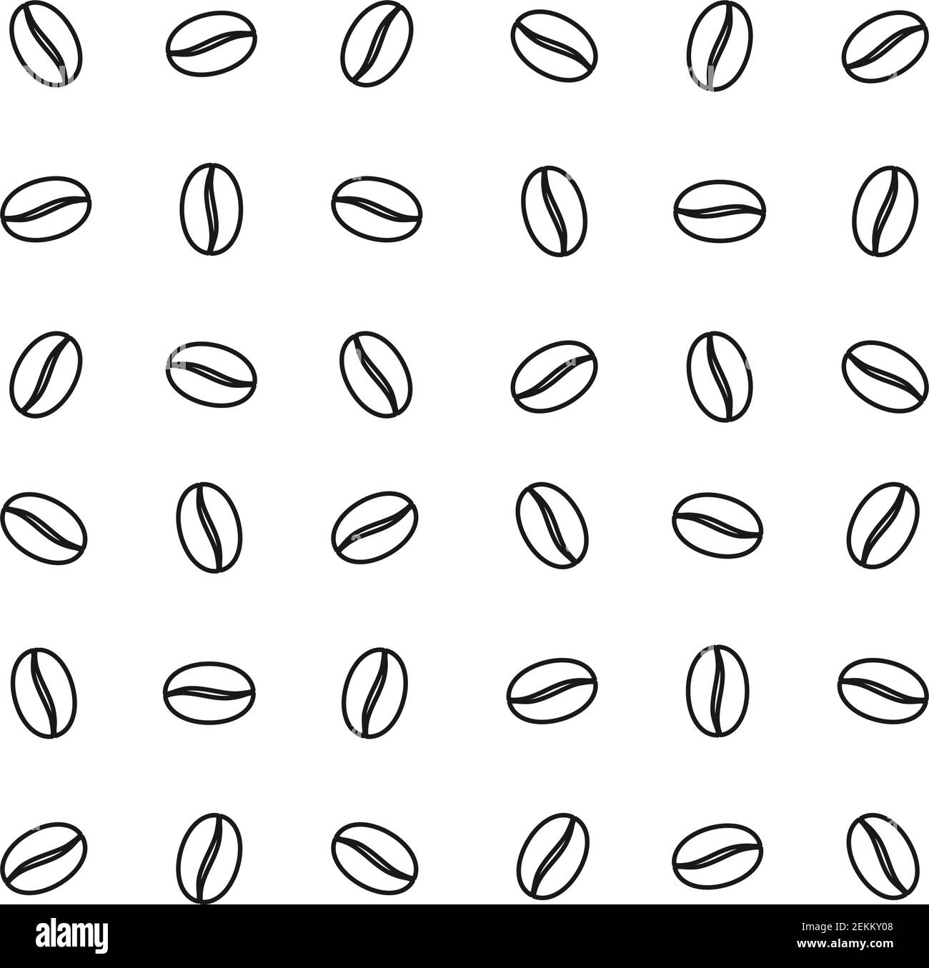 Coffee bean repeating pattern background in vector outline Stock Vector ...