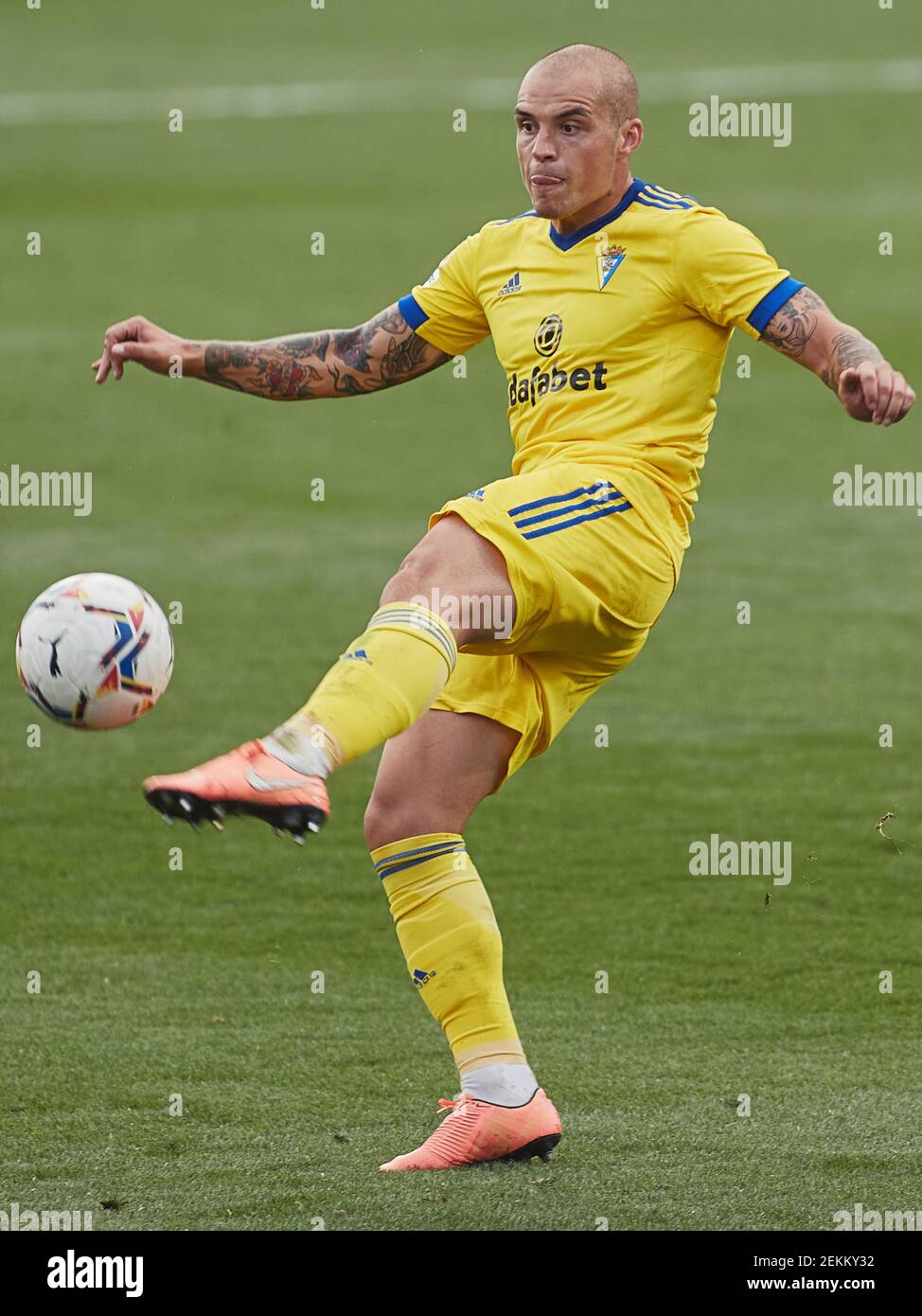 Jorge Pombo of Cadiz CF during the La Liga match between SD Huesca and ...