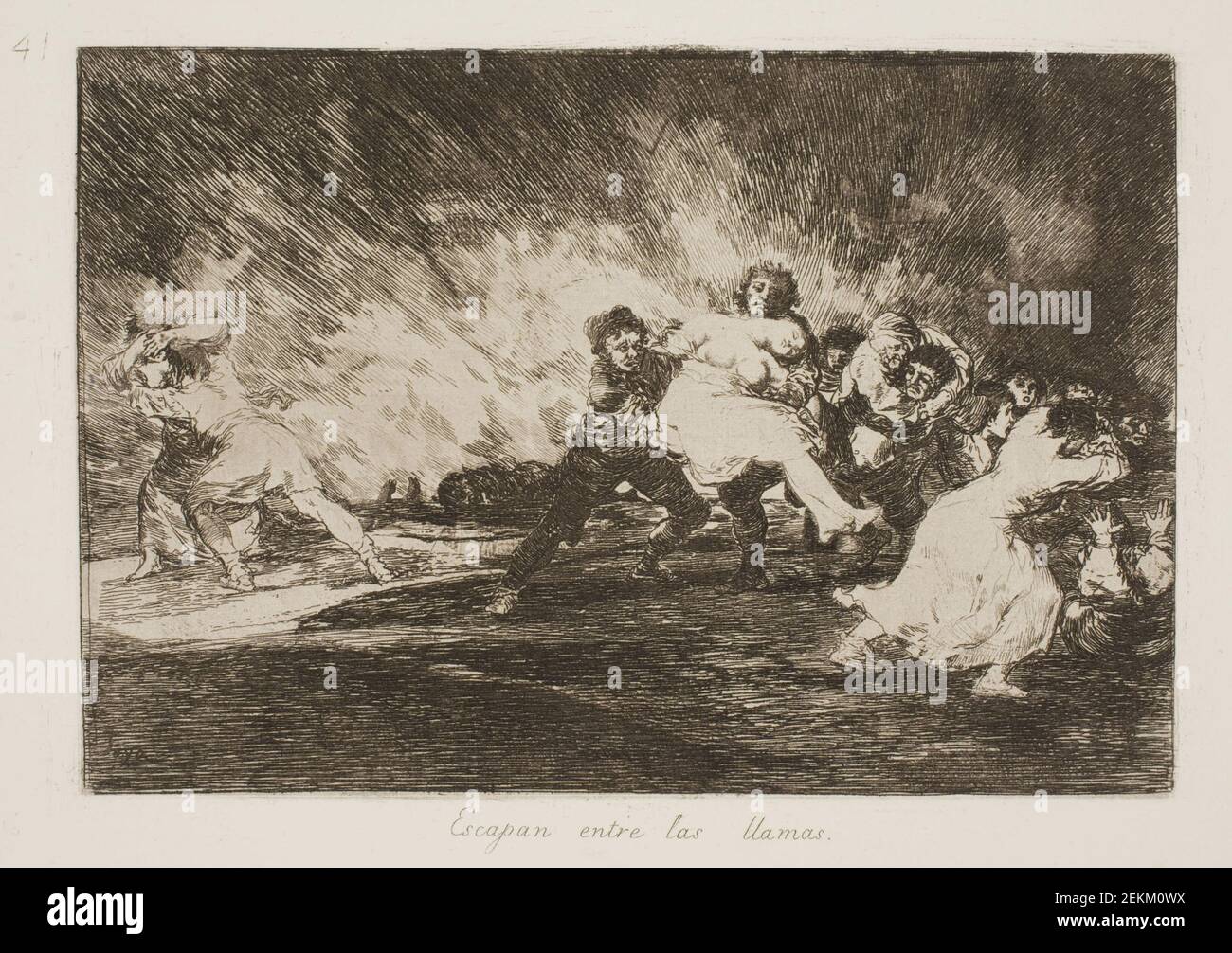 Francisco de Goya (1746-1828), they flee through the flames (41), 1810 ...