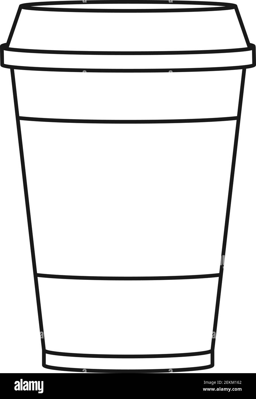 Take out coffee or take away cup of tea in outline vector icon Stock ...