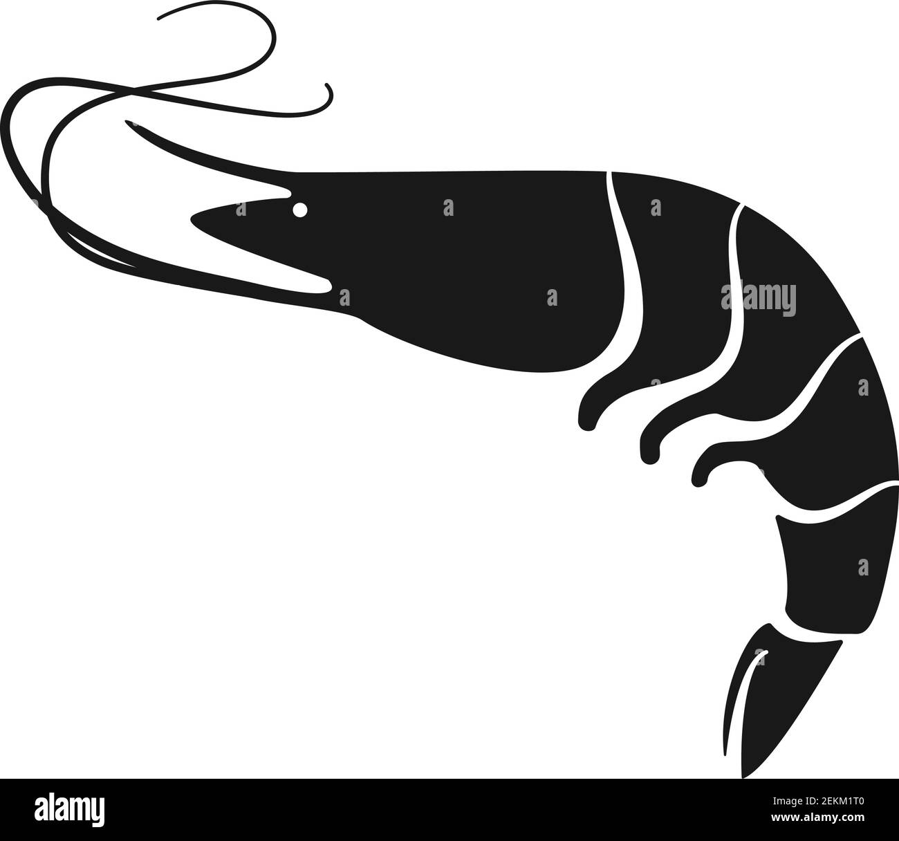 Shrimp or prawn in silhouette vector icon Stock Vector Image & Art - Alamy