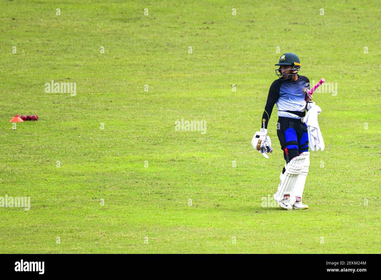 Wicket-keeper-batsman, Mushfiqur Rahim seen during the practice session ...