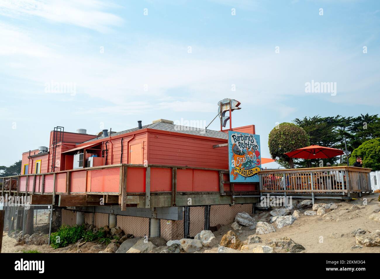 Facade of Barbara's Fishtrap, a popular seafood restaurant in Half Moon ...