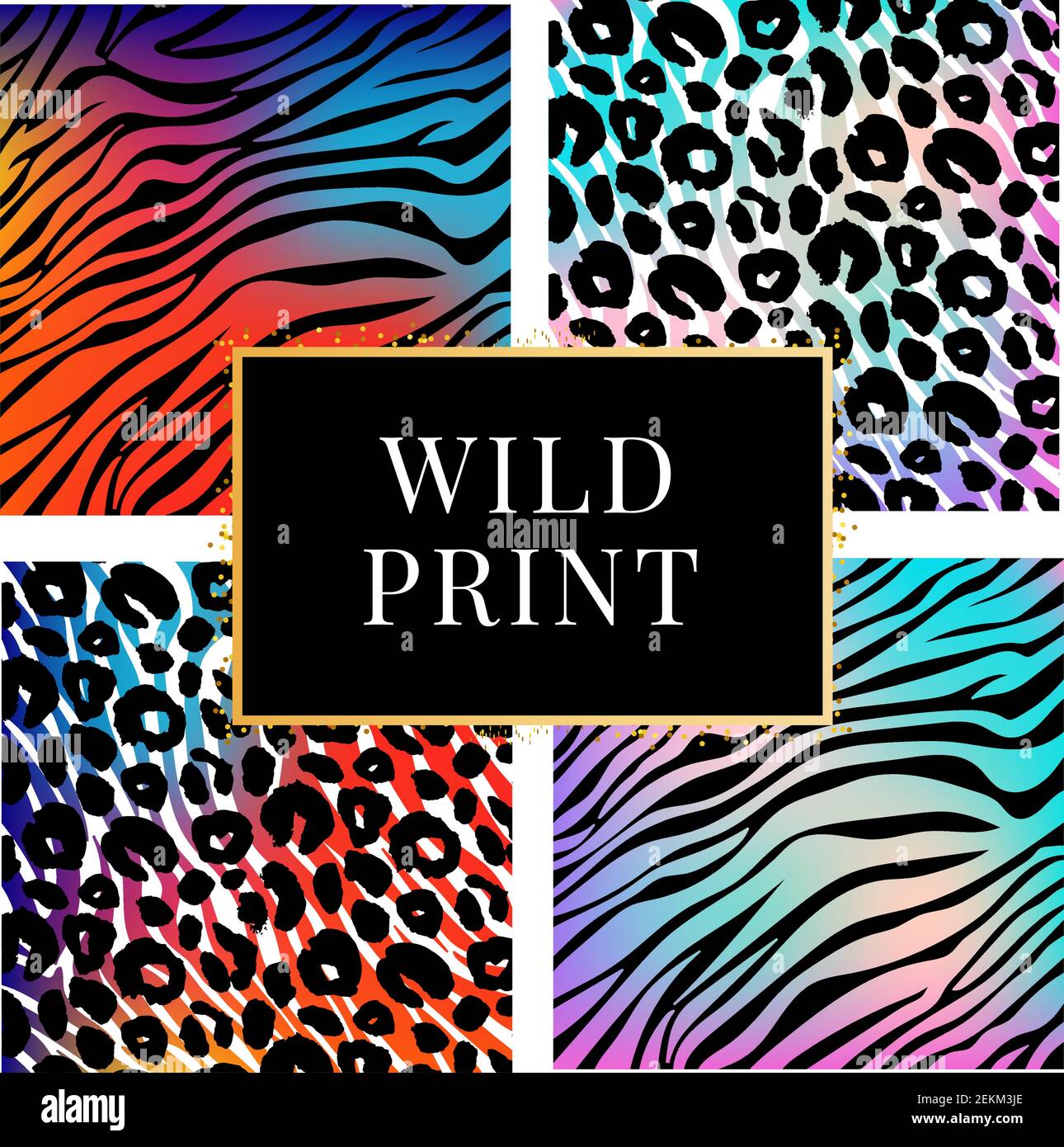 A collection of four different animal print backgrounds. Eps 10 Stock ...