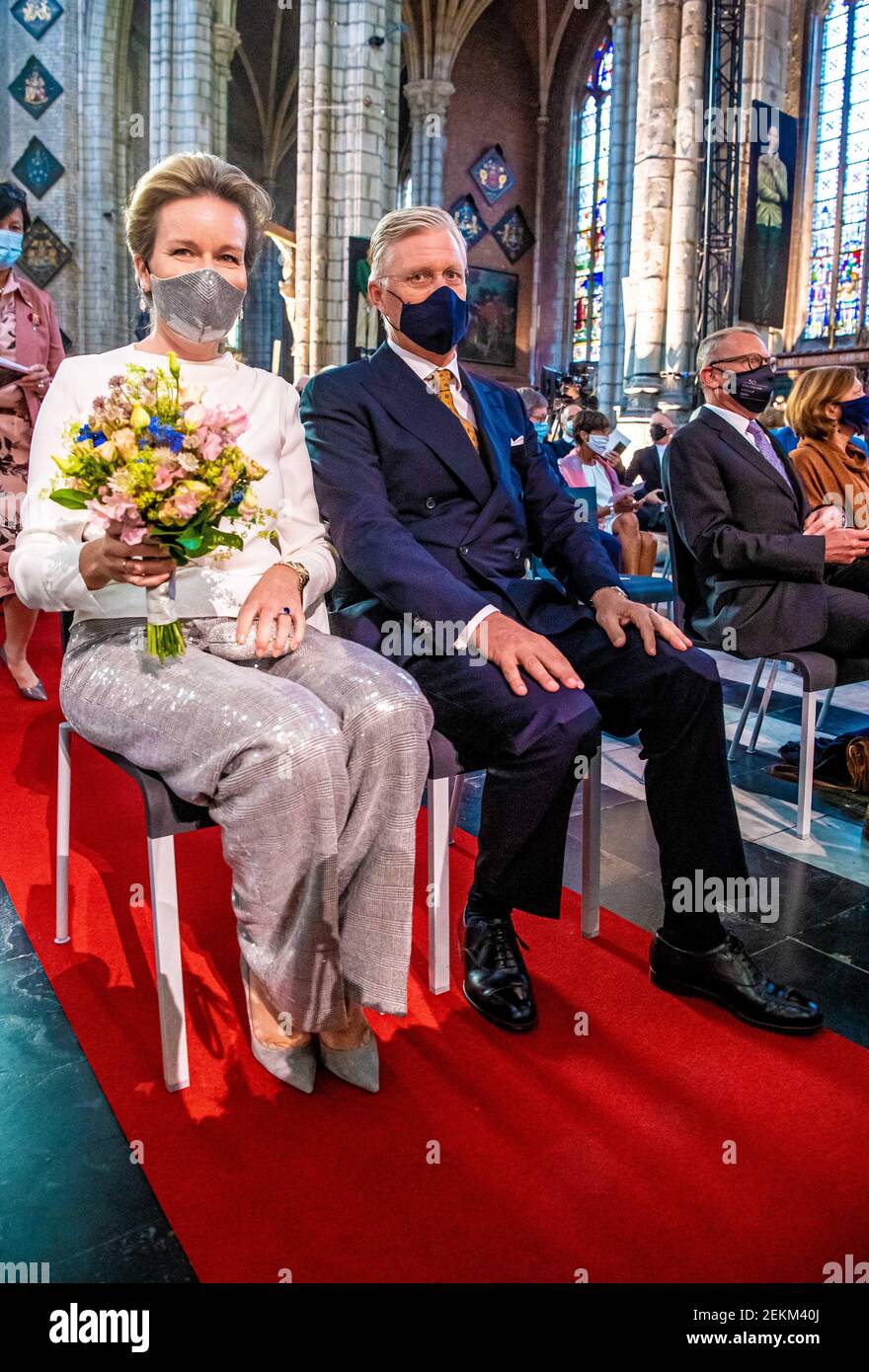 King Philippe - Filip and Queen Mathilde present at the Fur Jan van ...