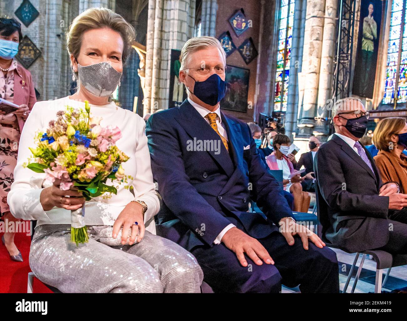 King Philippe - Filip and Queen Mathilde present at the Fur Jan van ...