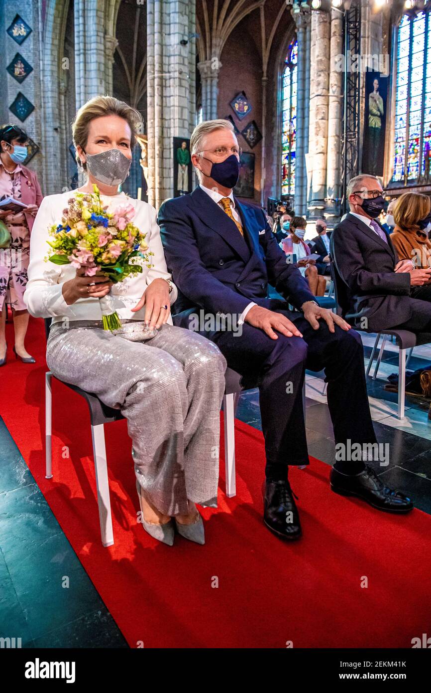 King Philippe - Filip and Queen Mathilde present at the Fur Jan van ...
