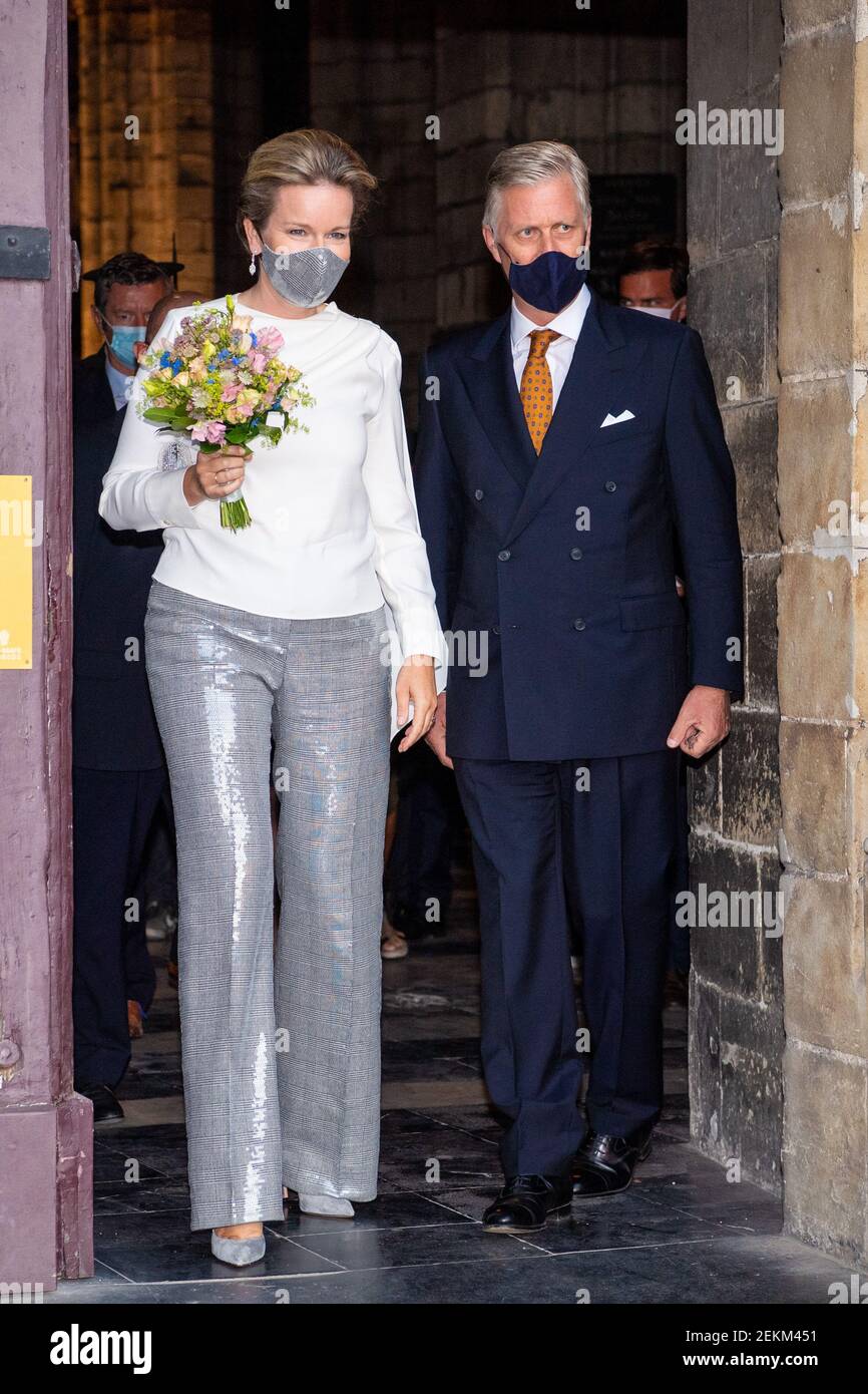 King Philippe - Filip and Queen Mathilde present at the Fur Jan van ...