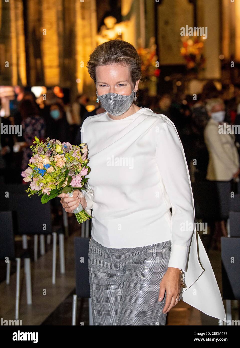Queen Mathilde present at the Fur Jan van Eyck concert in the Saint ...