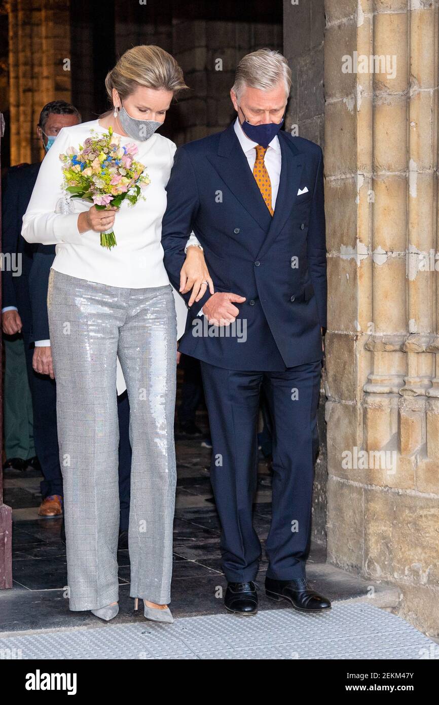 King Philippe - Filip and Queen Mathilde present at the Fur Jan van ...