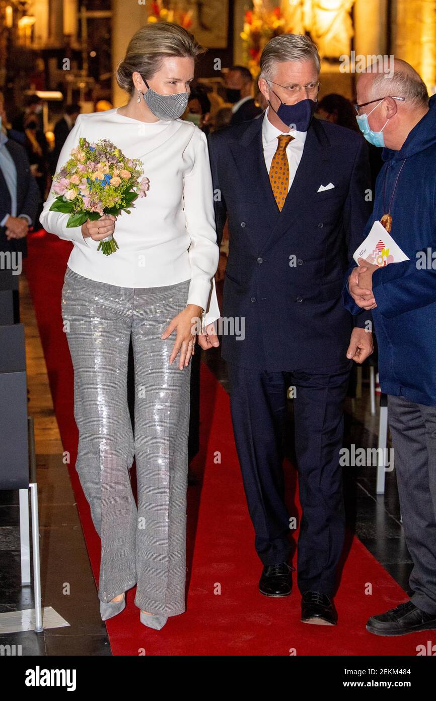 King Philippe - Filip and Queen Mathilde present at the Fur Jan van ...