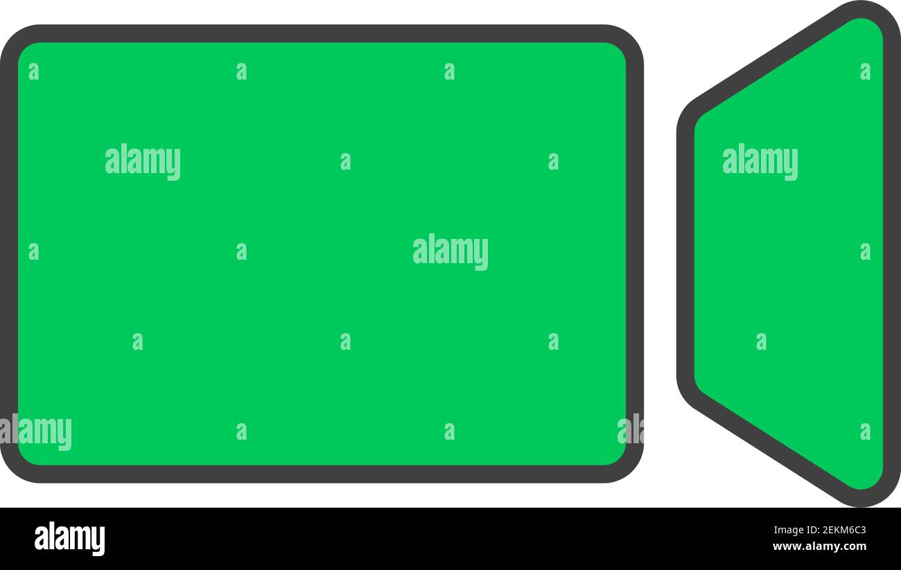 Video camera on symbol for video conferencing concept in vector icon ...