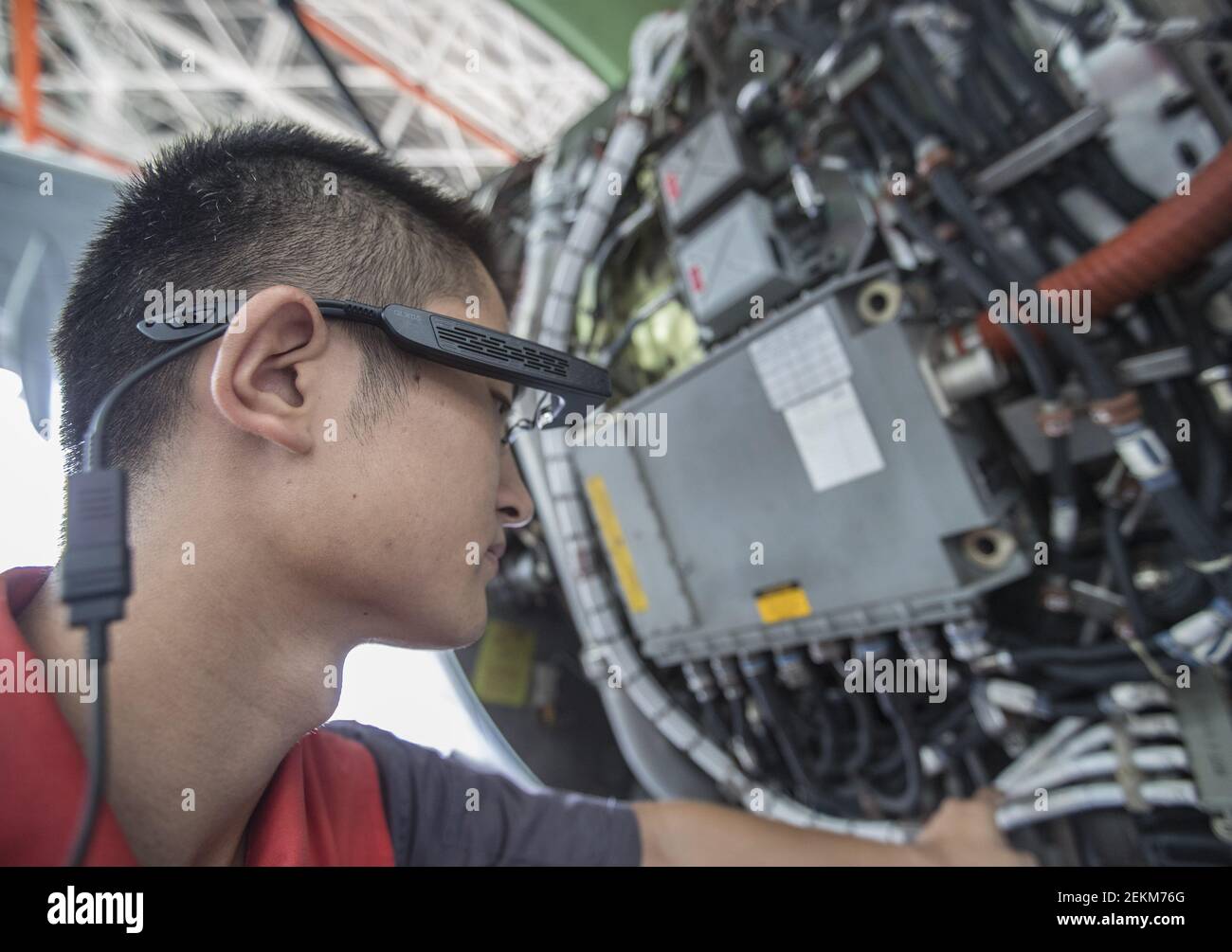 HAIKOU, CHINA - SEPTEMBER 22, 2020 - Technical support technician Xu ...