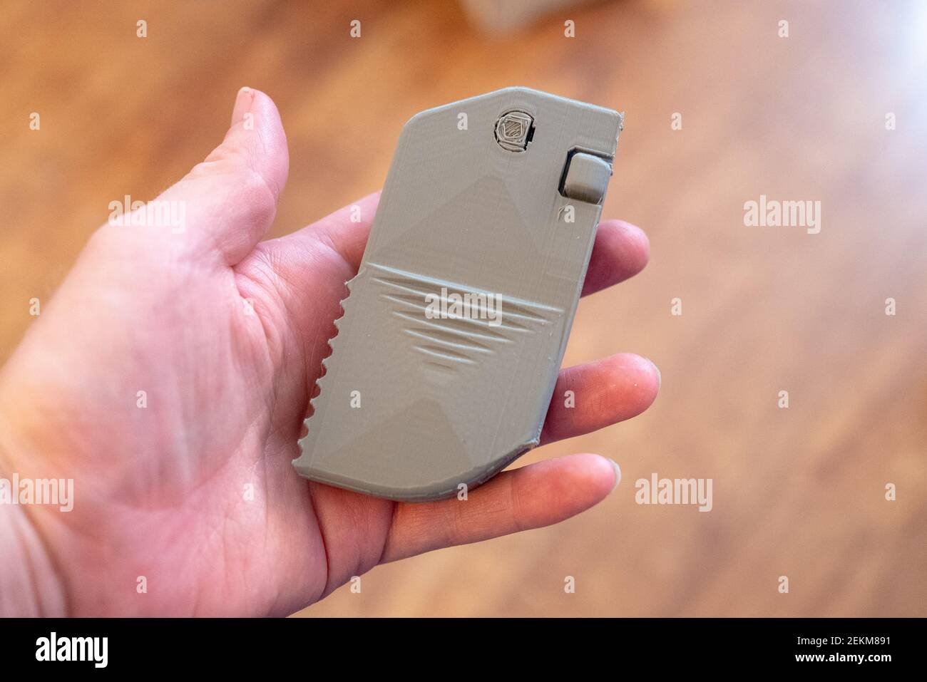 Close-up of Switchhook 3D printed door tool or touch tool with handle ...