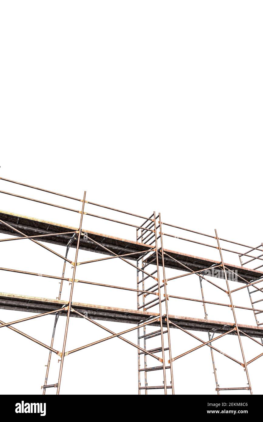 scaffold isolated on white background 3d illustration Stock Photo - Alamy