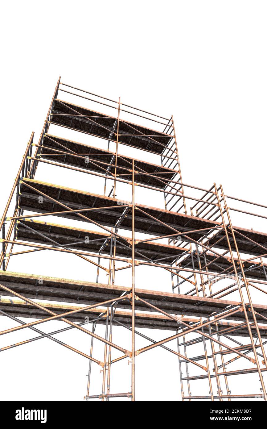 scaffold isolated on white background 3d illustration Stock Photo - Alamy