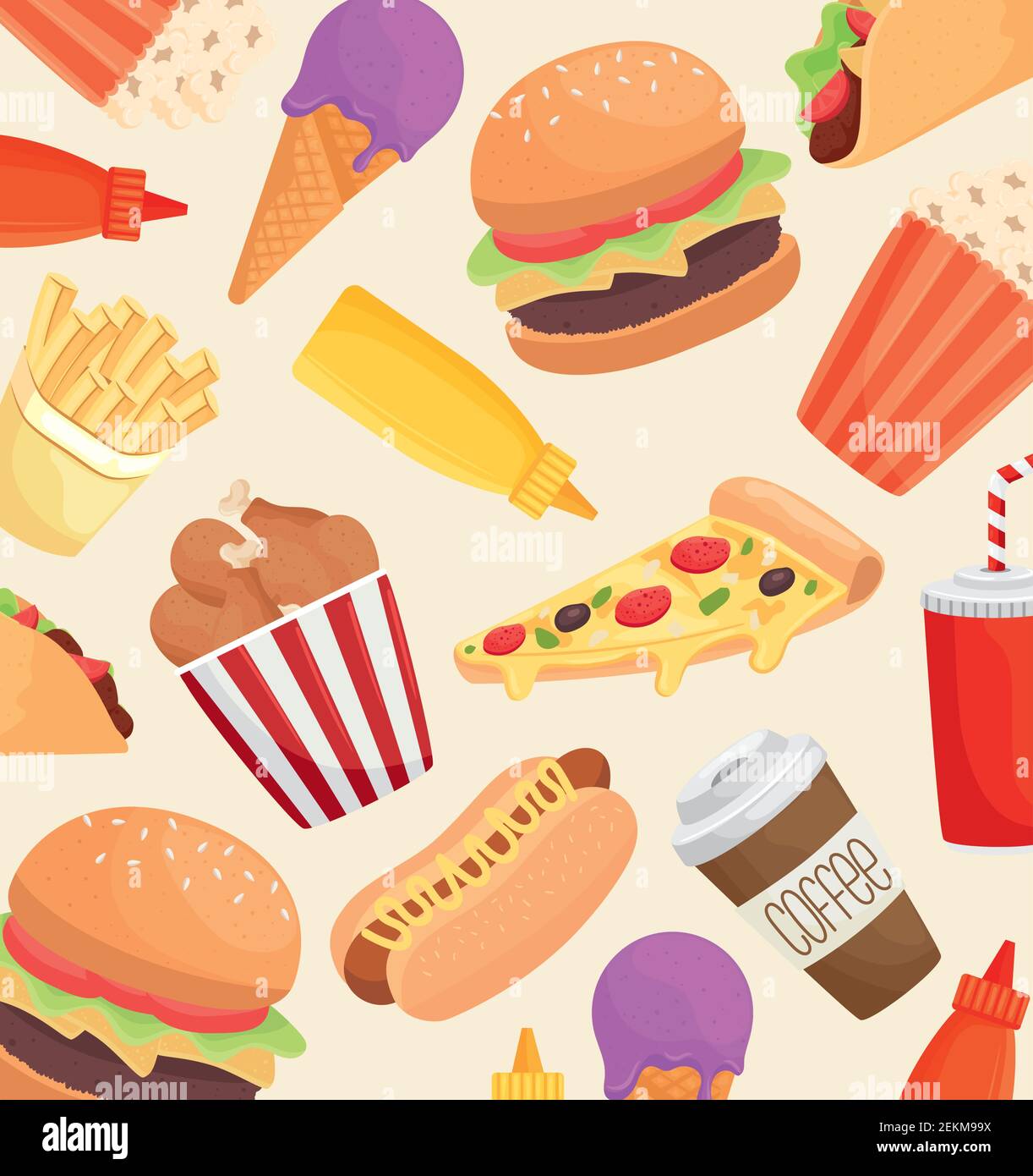 Delicious pizza chicken sweet Stock Vector Images - Alamy