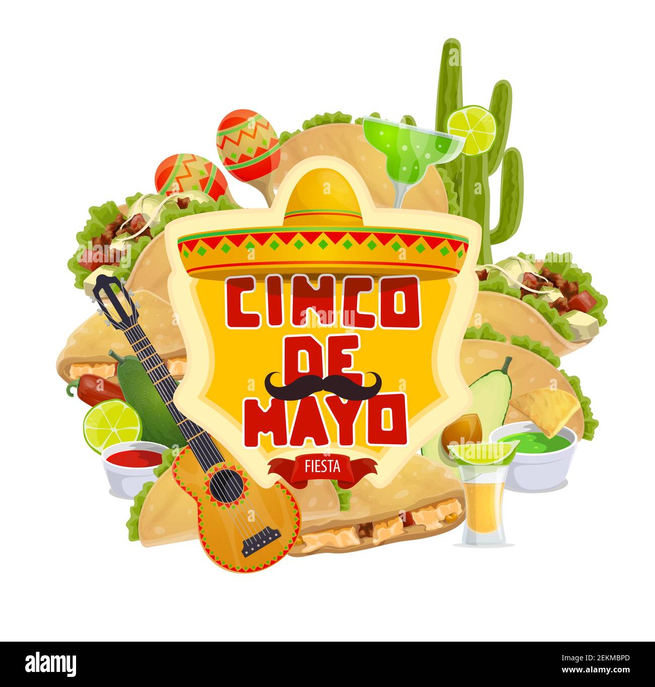 Cinco de Mayo Mexican traditional fiesta and Mexico holiday. Vector ...