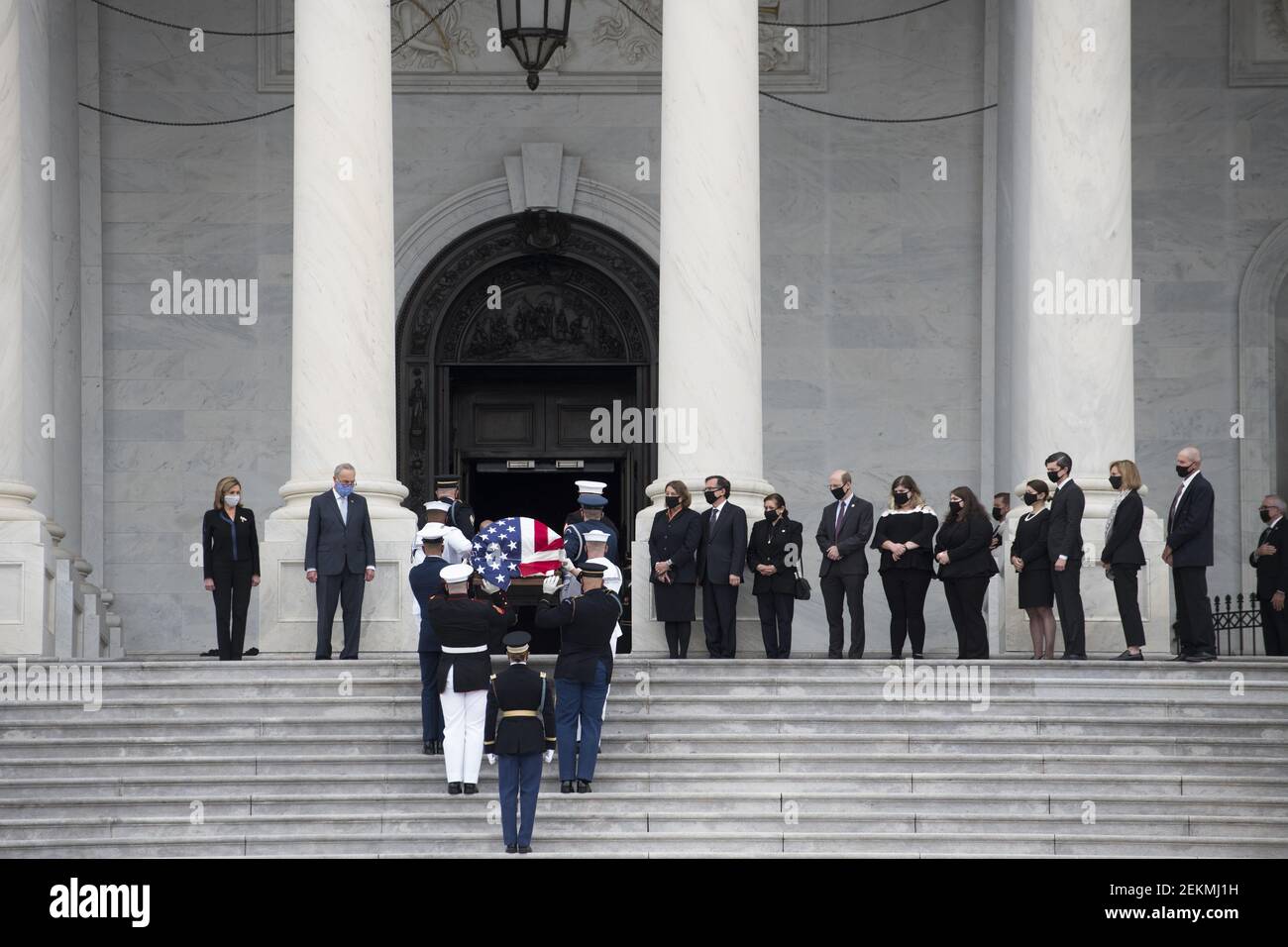 The flag-draped casket carrying Supreme Court Justice Ruth Bader ...