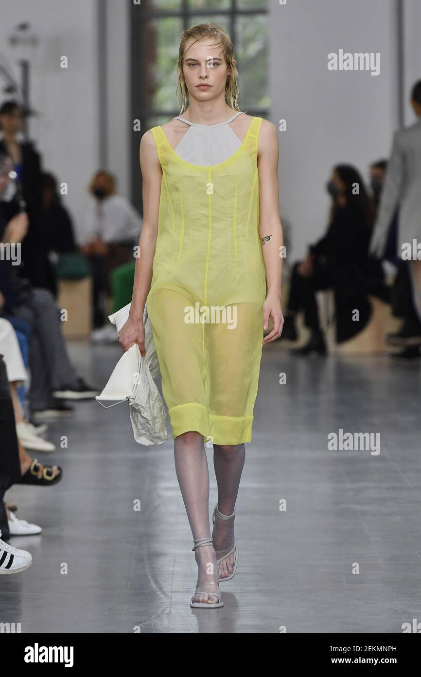 A model walks on the runway during the Sportmax womenswear fashion show ...