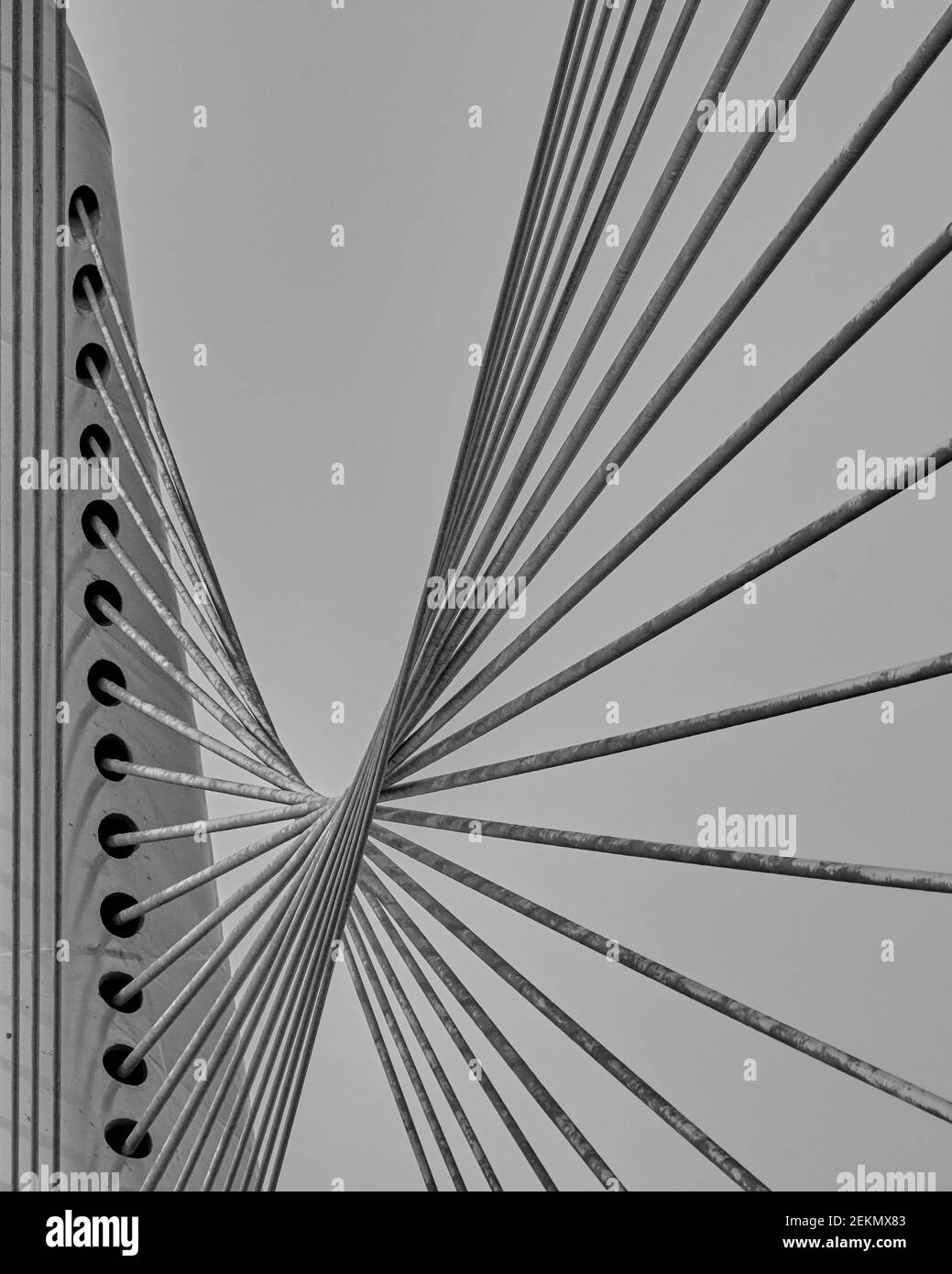 Modern Calatrava Bridge details in Cosenza, Calabria, Italy Stock Photo ...