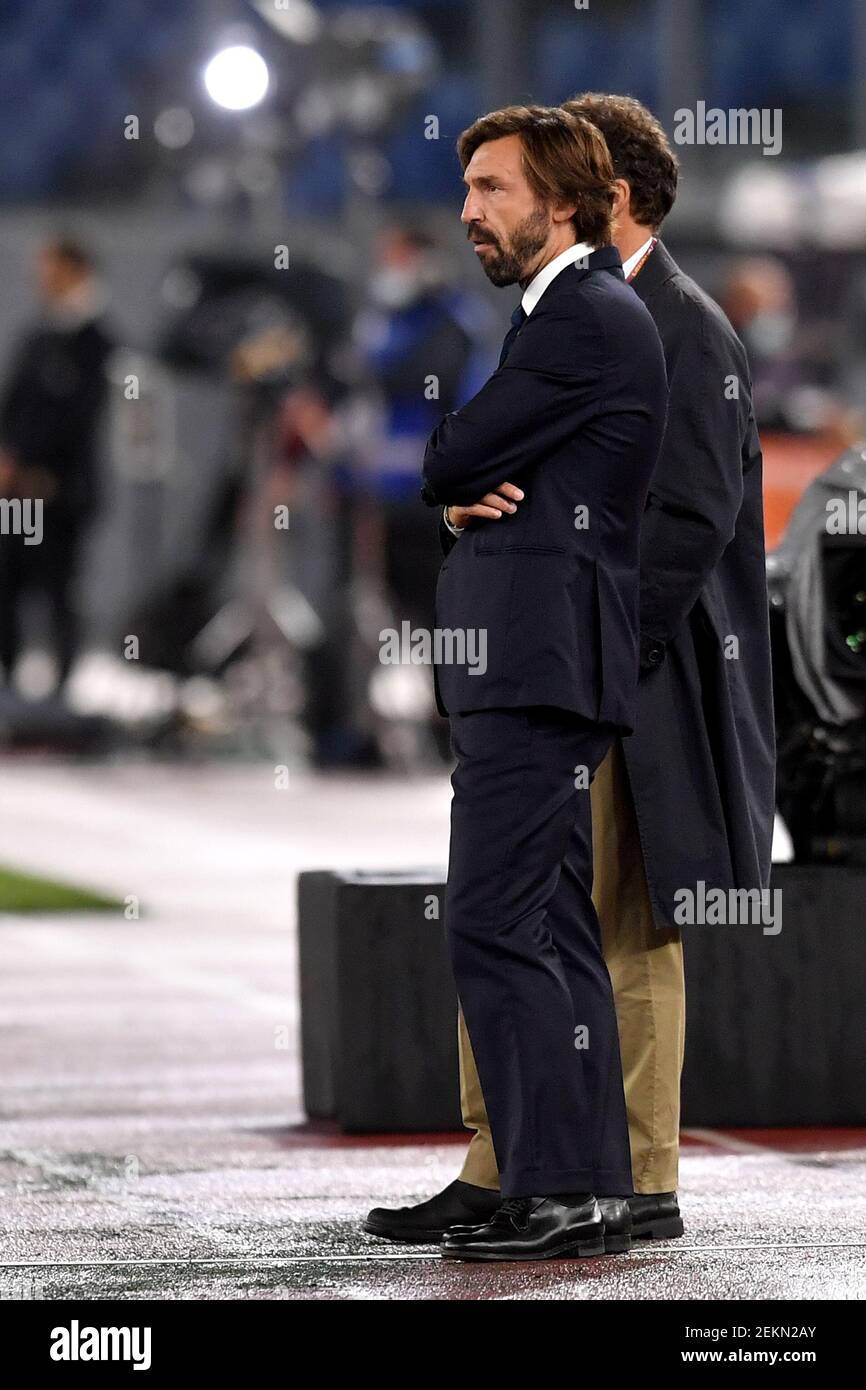 Andrea Pirlo coach of Juventus FC looks on prior to the Serie A ...