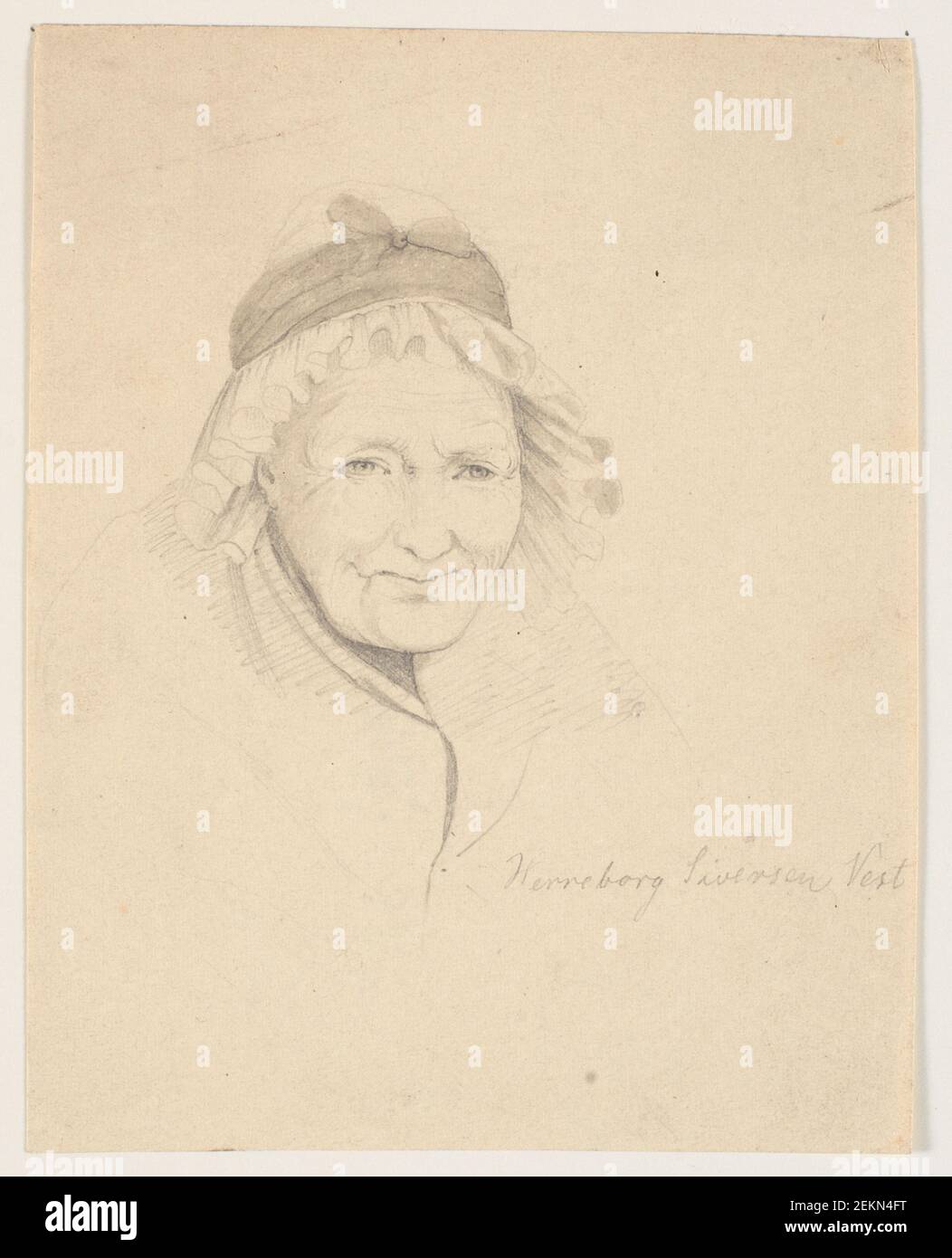 C.A. Jensen (1792-1870), Portraet of old wife, 1792-1870 Stock Photo ...