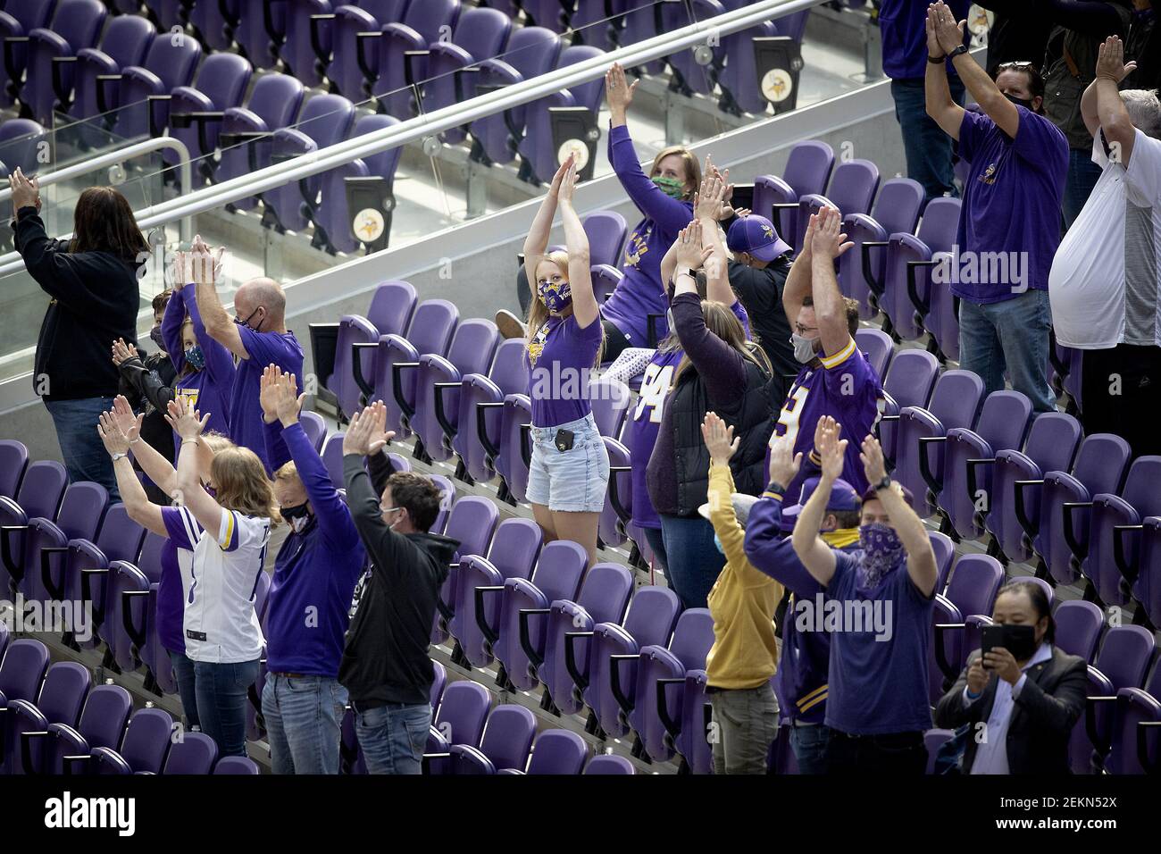 Minnesota Vikings fans in the stands as the Vikings took on the ...