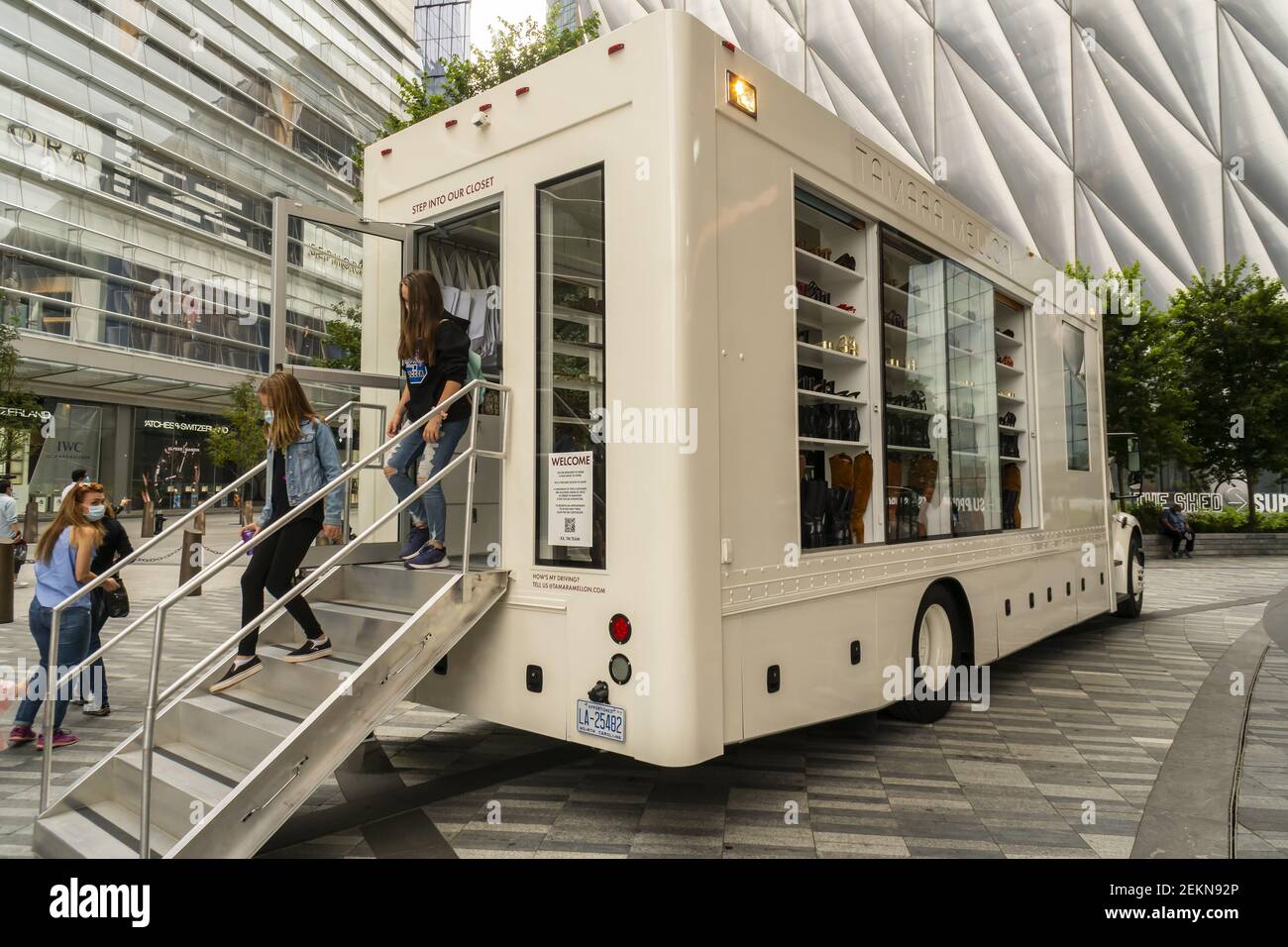 Tamara Mellon shoes pop-up shop on the plaza at Hudson Yards in New ...