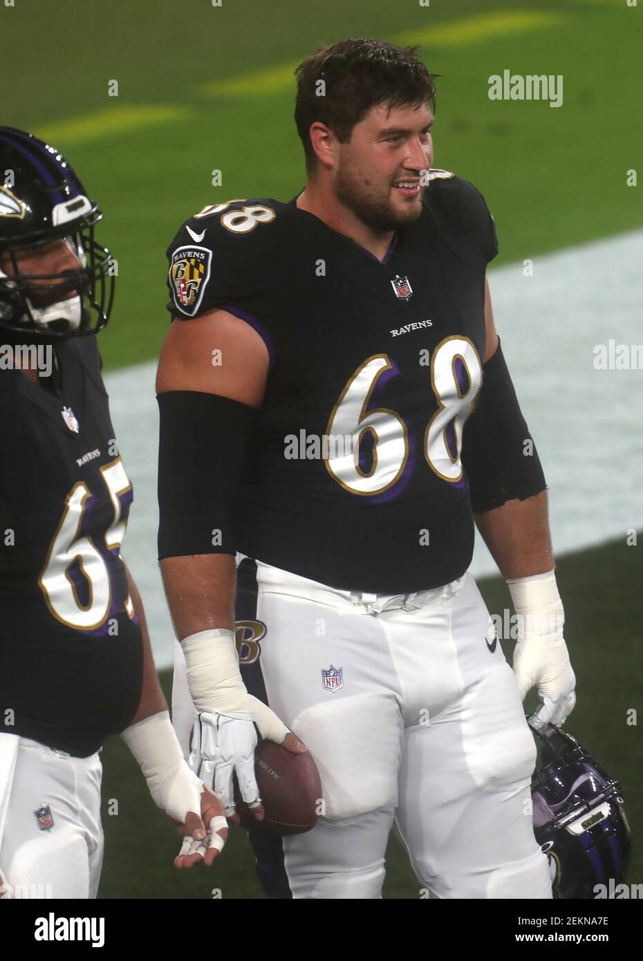 Baltimore Ravens C Matt Skura (68) pictured prior to a game against the ...