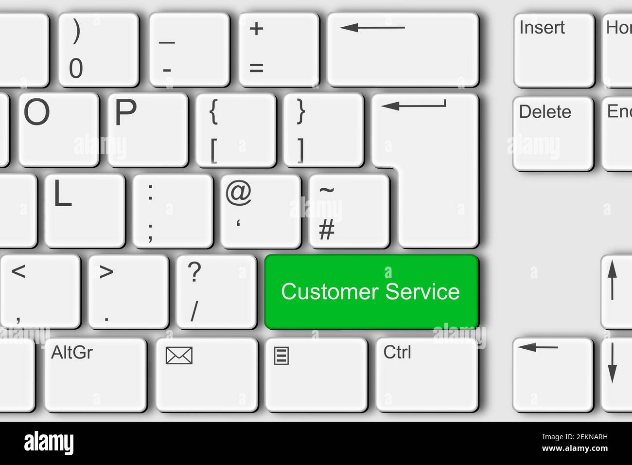 Customer service concept PC computer keyboard 3d illustration Stock ...
