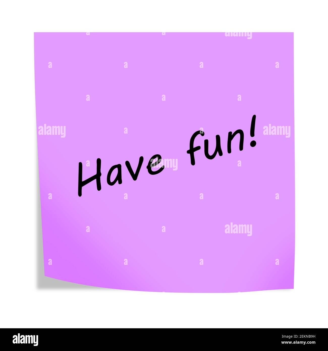 Have fun 3d illustration post note reminder on white with clipping path ...