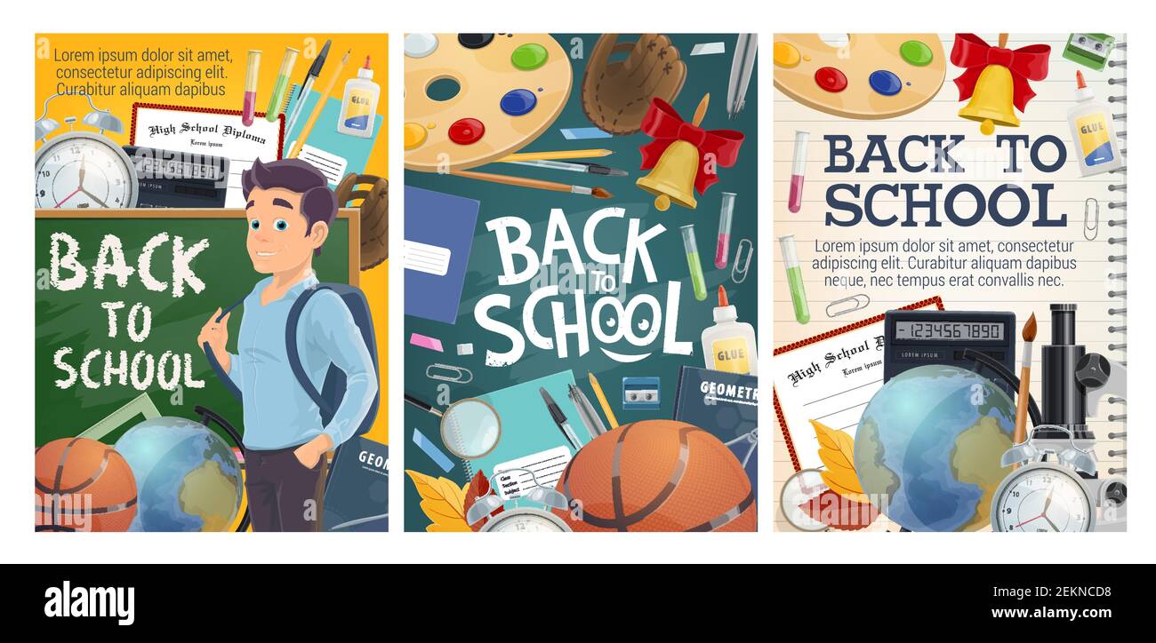 Back to School posters for September education season in college and ...