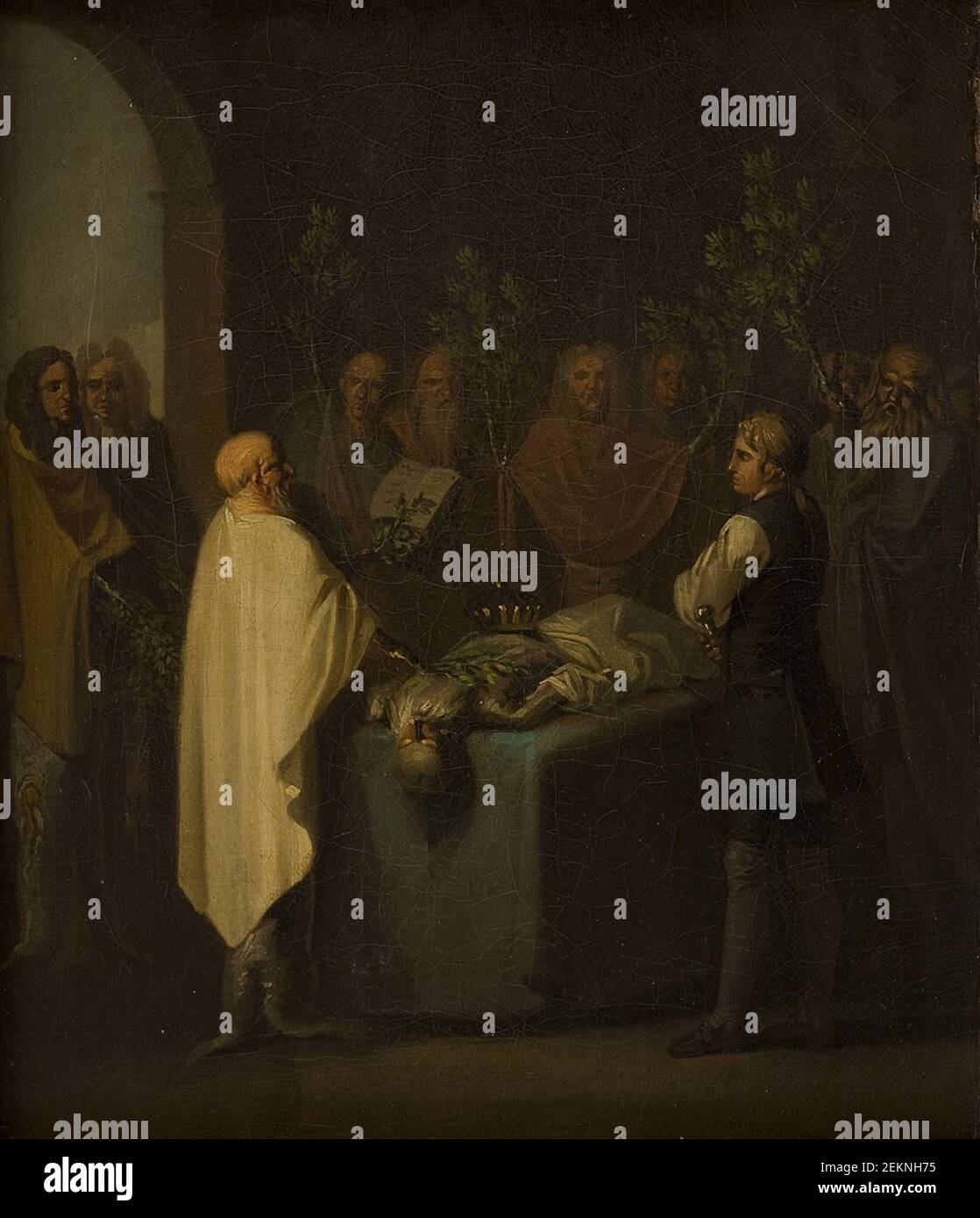 Nicolai Abildgaard (1743-1809), Niels Klim oversees the judgment of the ...