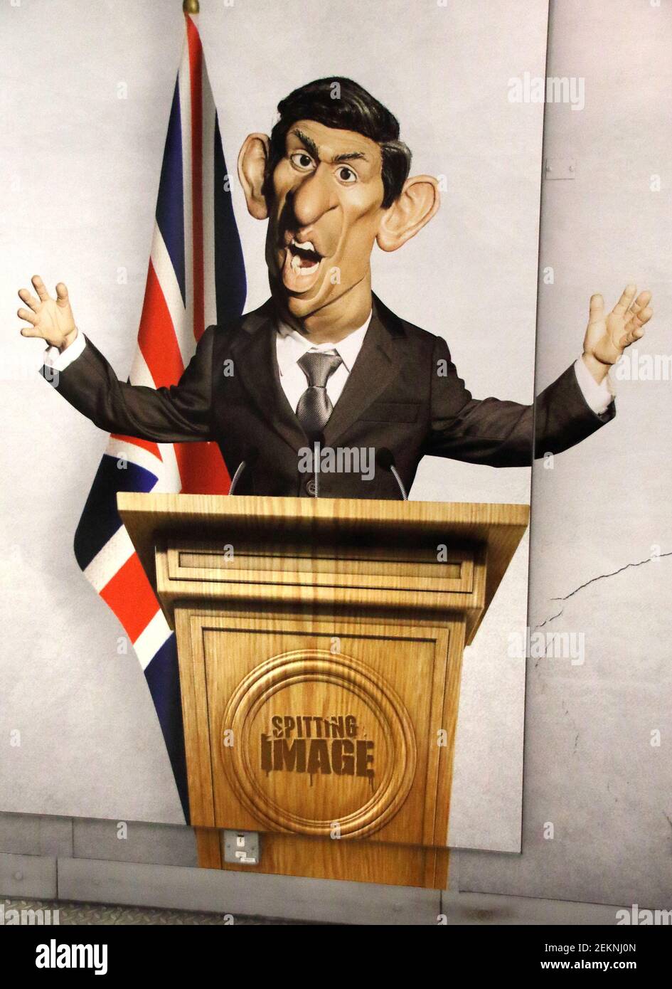 Chancellor Rishi Sunak is pictured in this panel. Caricatures of ...