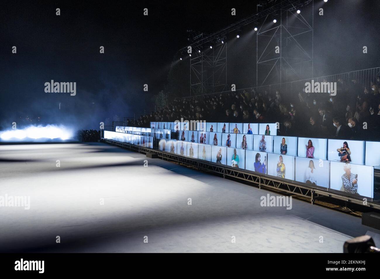 Model walks on the runway during the Balmain womenswear show, Paris ...