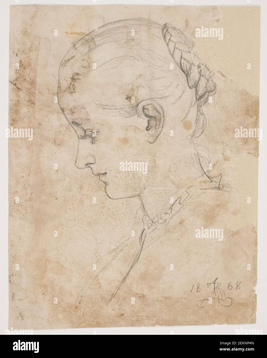 Kristian Zahrtmann (1843-1917), the artist's SOester Elizabeth. Profile ...