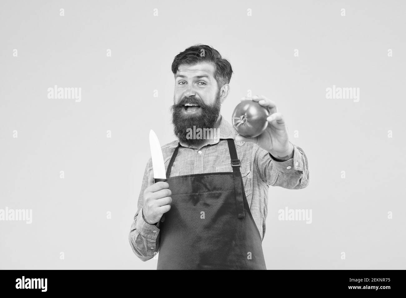 Fresh tomato knife Black and White Stock Photos & Images - Alamy