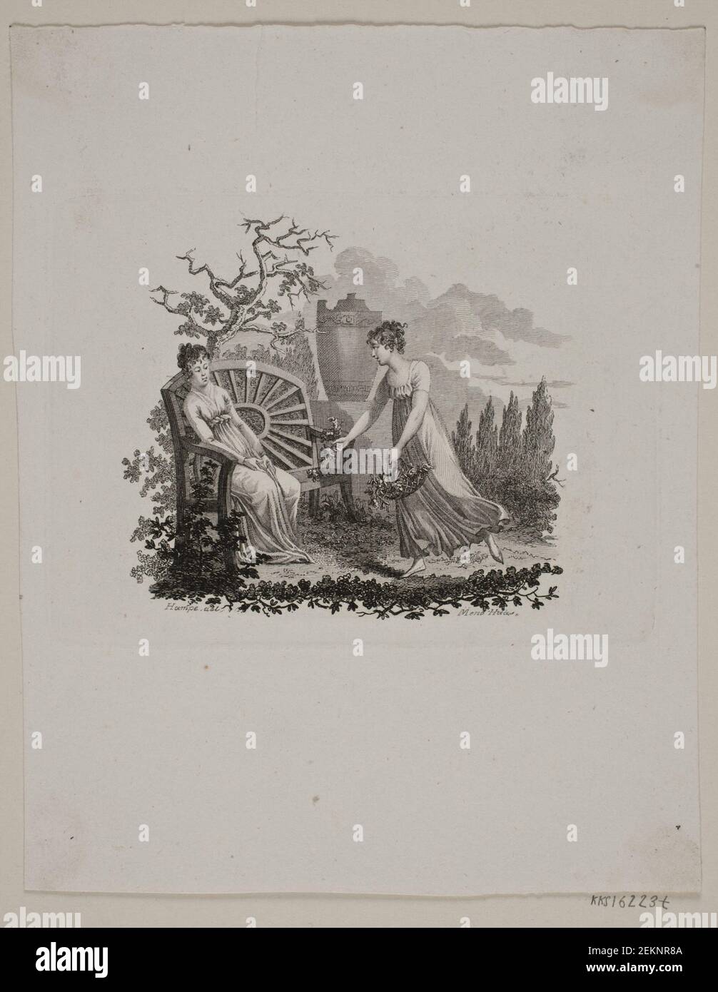Meno Haas (1752-1833); Karl Friedrich Hampe (1772-1848), scene with two women, 1752 - 1833 Stock ...