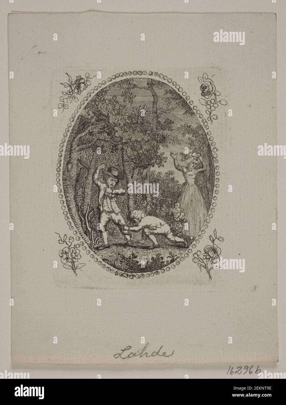 Gerhard Ludvig Lahde (1765-1833), Oval Vignette with two boys and a ...