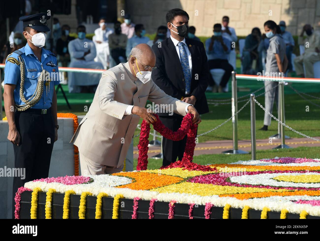 NEW DELHI, INDIA – OCTOBER 2: President Ram Nath Kovid pays homage to ...
