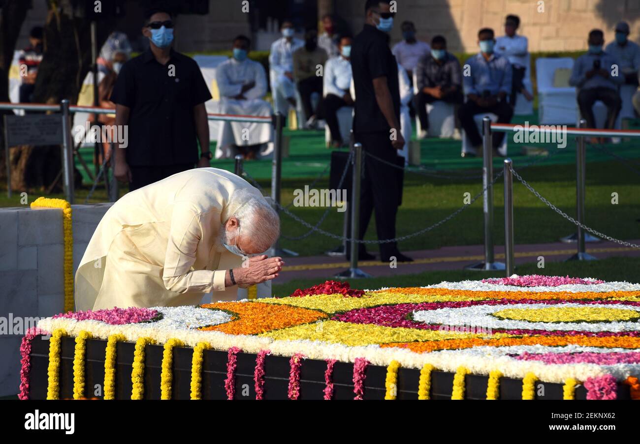 NEW DELHI, INDIA – OCTOBER 2: Prime Minister Narendra Modi pays homage ...