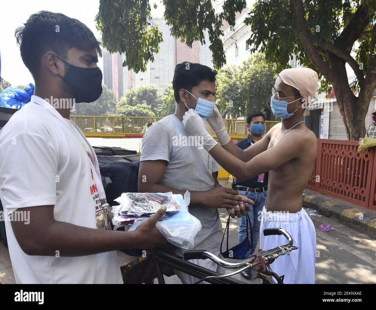 NEW DELHI, INDIA – OCTOBER 2: A man dressed as a Mahatma Gandhi ...