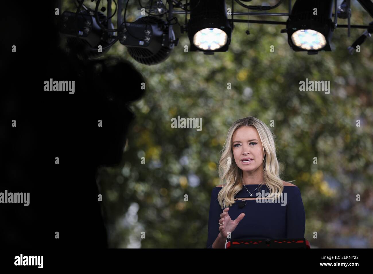 White House press secretary Kayleigh McEnany speaks during a TV ...